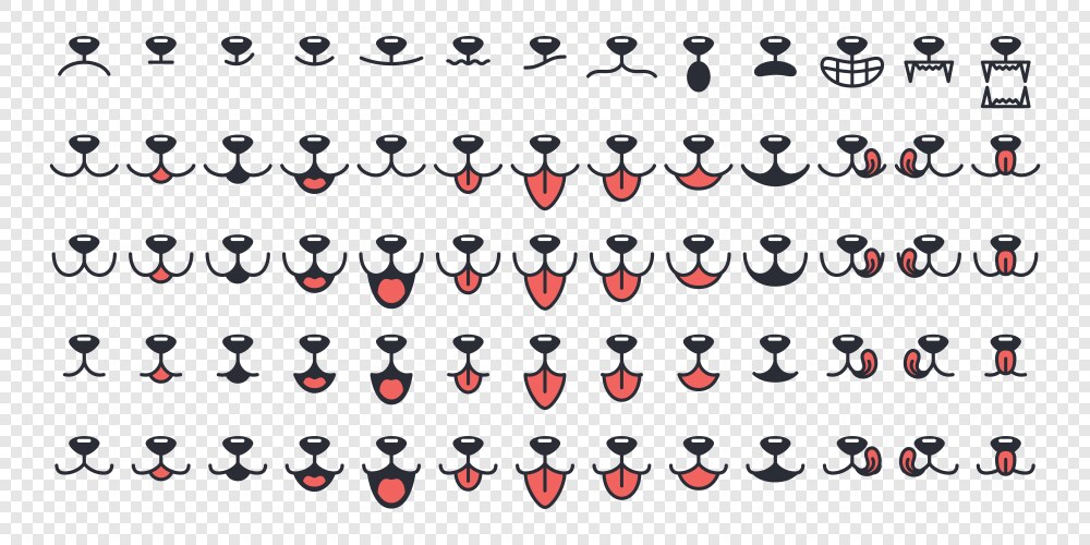 Dog face design elements different Royalty Free Vector Image