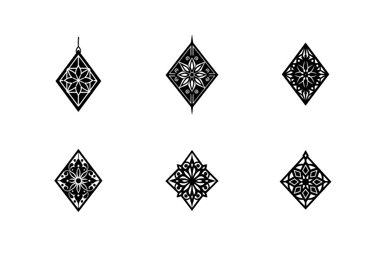 Square lace frame set Royalty Free Vector Image