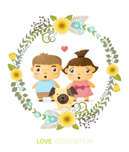 Love generation greeting card 4 Royalty Free Vector Image