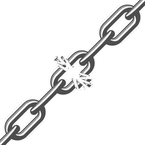 Broken chain Royalty Free Vector Image - VectorStock