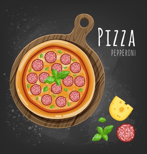 Pizza peppreoni Royalty Free Vector Image - VectorStock