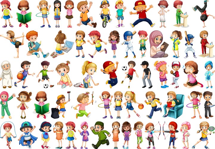 Set people character Royalty Free Vector Image
