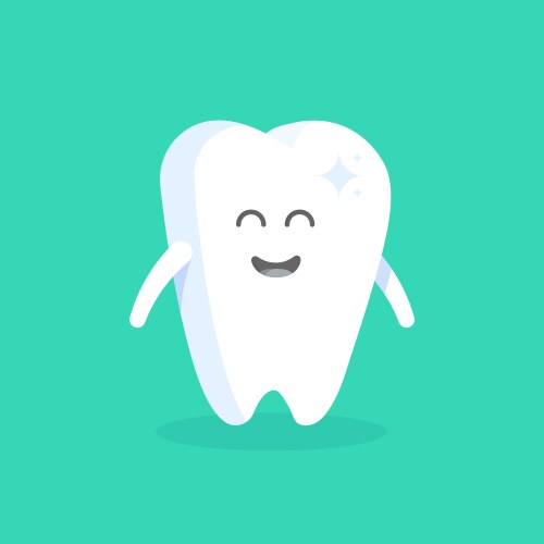 Cute cartoon tooth character with face eyes Vector Image