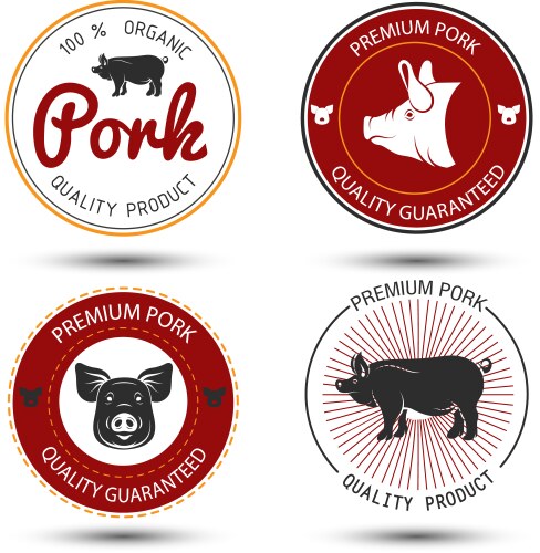 Pork label Royalty Free Vector Image - VectorStock
