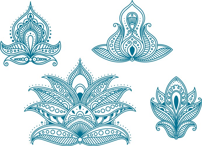 Abstract persian and indian flower blossoms Vector Image