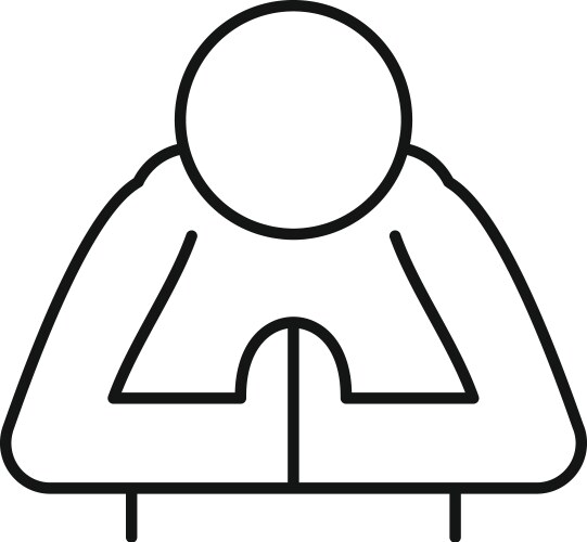 Blessed person icon outline person prayer Vector Image