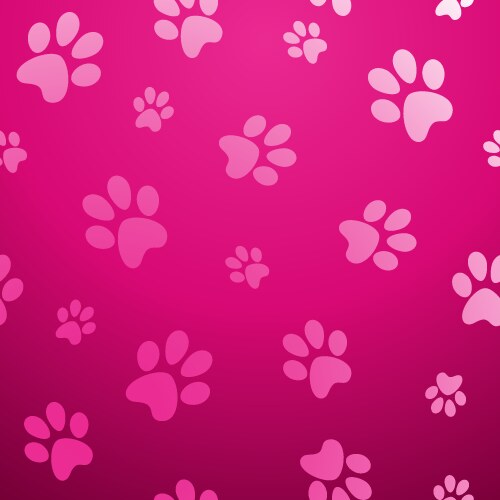 Animal paw seamless pink pattern Royalty Free Vector Image