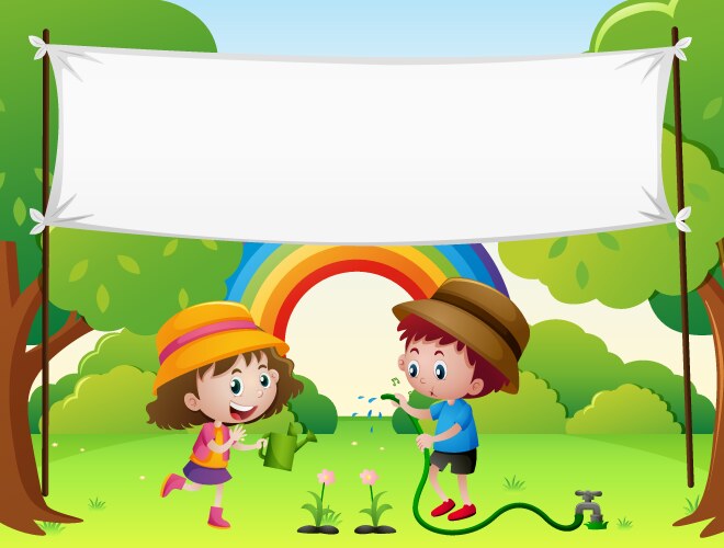 Border template with kids painting Royalty Free Vector Image