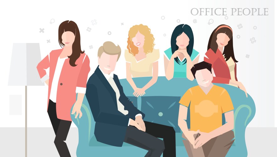 Business office group team people Royalty Free Vector Image
