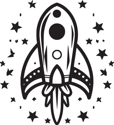 Rocket - minimalist and simple silhouette Vector Image