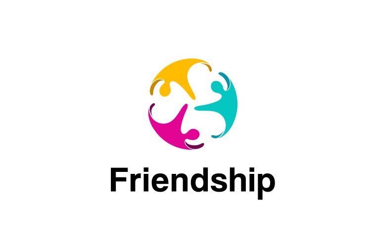 Bff - best friends forever colorful logo with two Vector Image