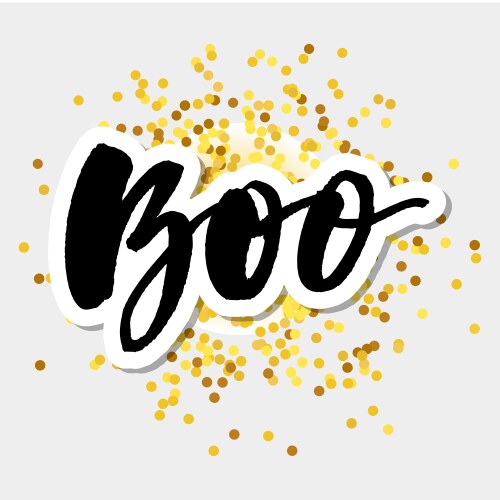 Slogan boo phrase graphic print lettering Vector Image
