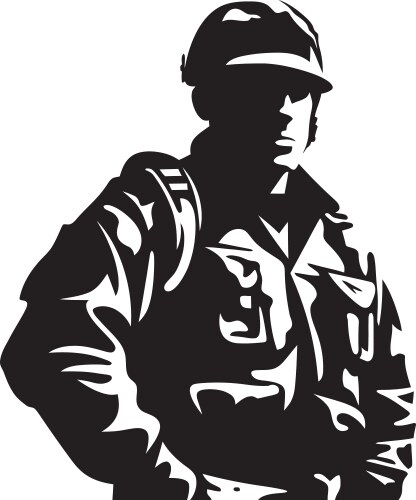Shadow marksman black logo of a military Vector Image