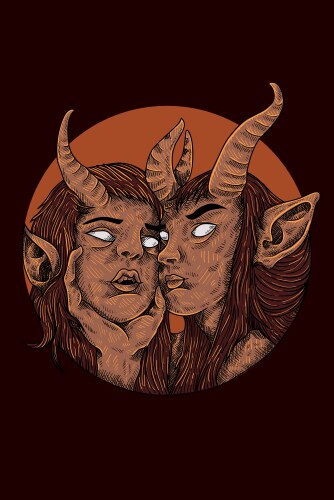 Three faced devil Royalty Free Vector Image - VectorStock