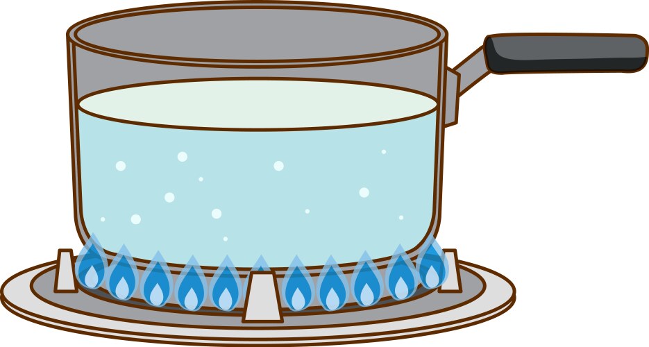 Boiling water in cooking pot Royalty Free Vector Image