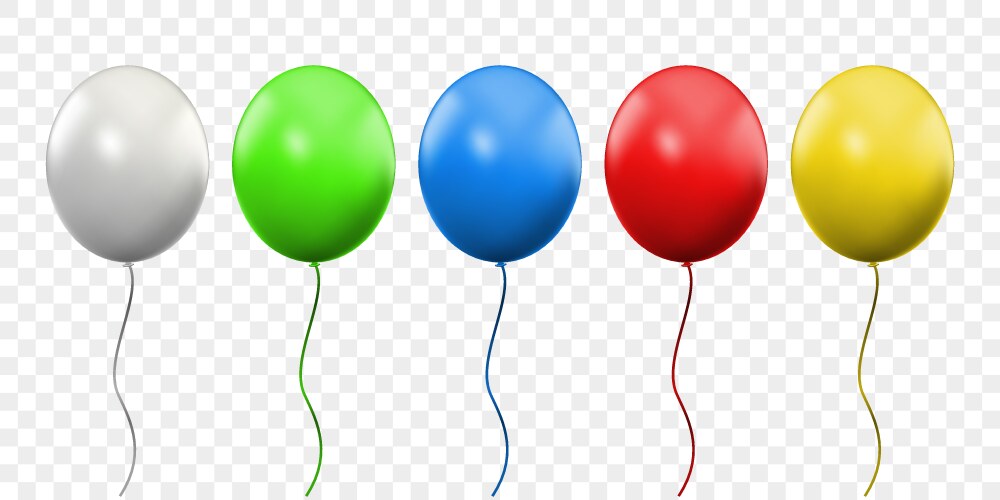 Balloon set isolated on transparent background Vector Image