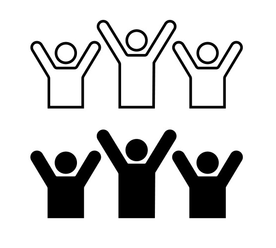 Celebration icon set celebrate happy teamwork Vector Image