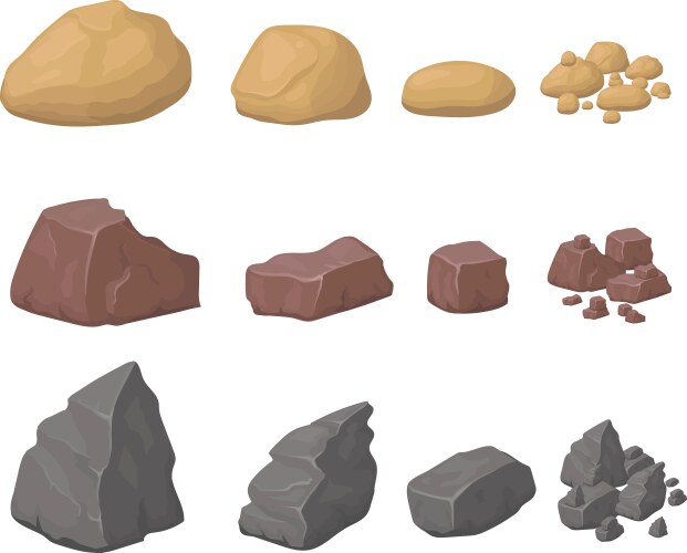 Rock stone set Royalty Free Vector Image - VectorStock