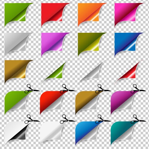 Big colorful corner set isolated Royalty Free Vector Image