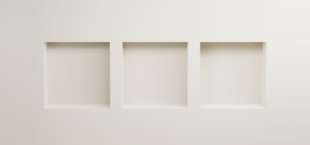 Empty rectangle niche in white wall Royalty Free Vector