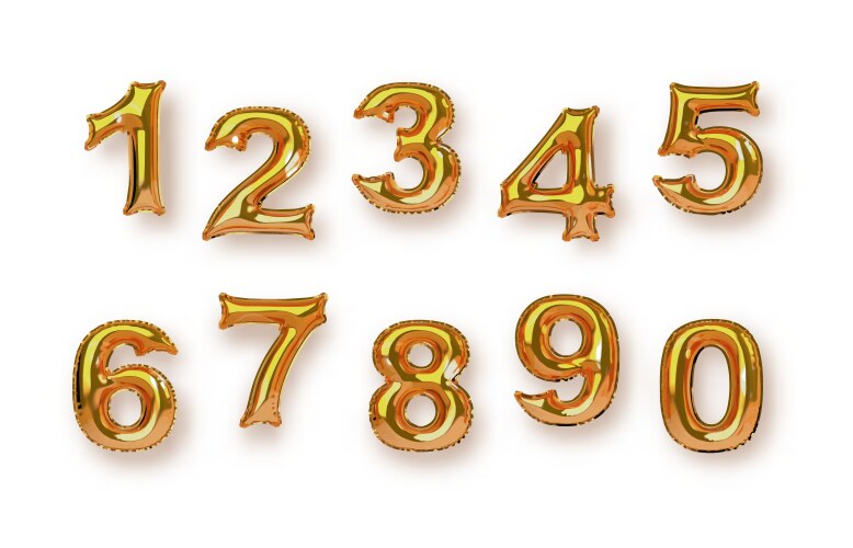Realistic 3d lettering numbers isolated on white Vector Image