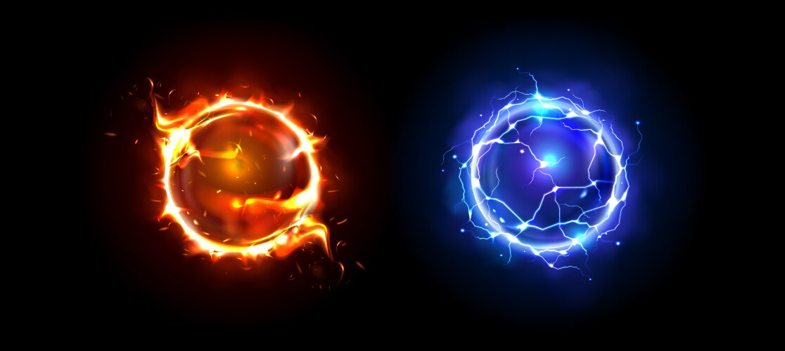 Magic power bolt and lightning energy ball Vector Image