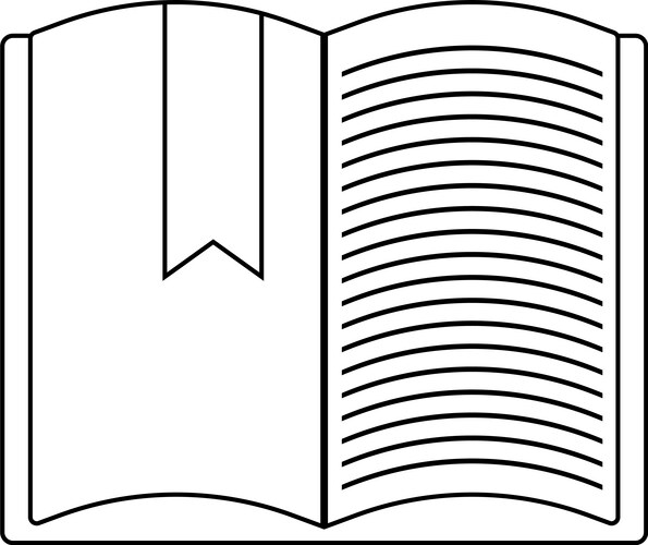 Icon of open book with bookmark Royalty Free Vector Image