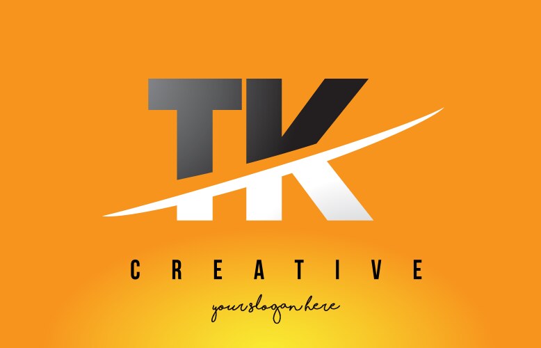 Kt k t letter modern logo design with yellow Vector Image