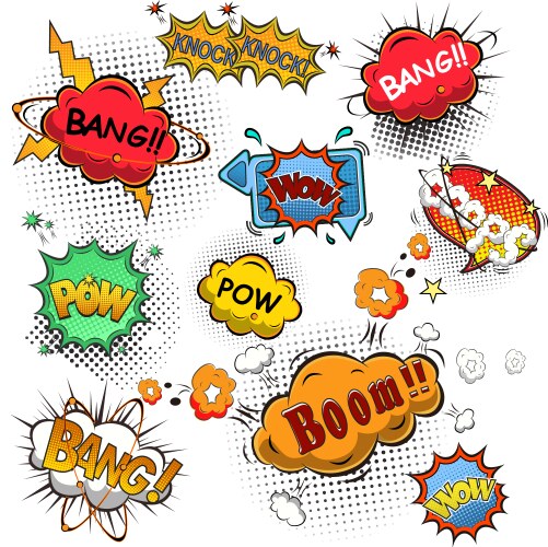 Cartoon Speech Bubbles Royalty Free Vector Image