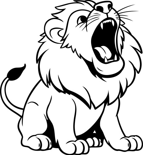 Lion cartoon style isolated on white background Vector Image