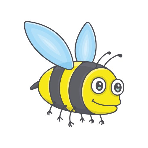 Honey bee insect character cartoon Royalty Free Vector Image