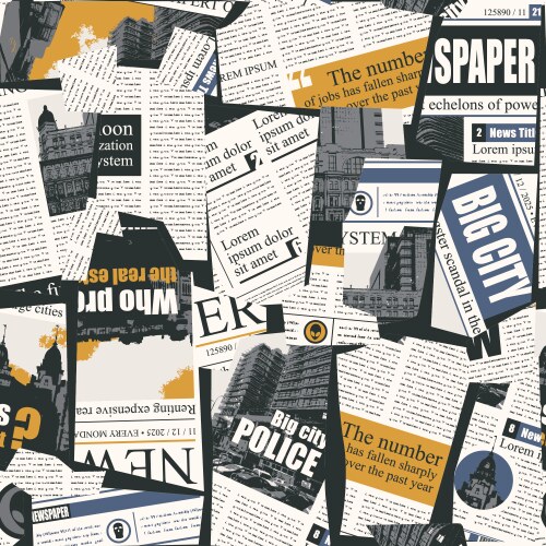 Newspaper Collage Seamless Vector Images (over 370)
