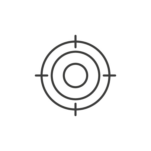 Gun target line icon isolated on white background Vector Image