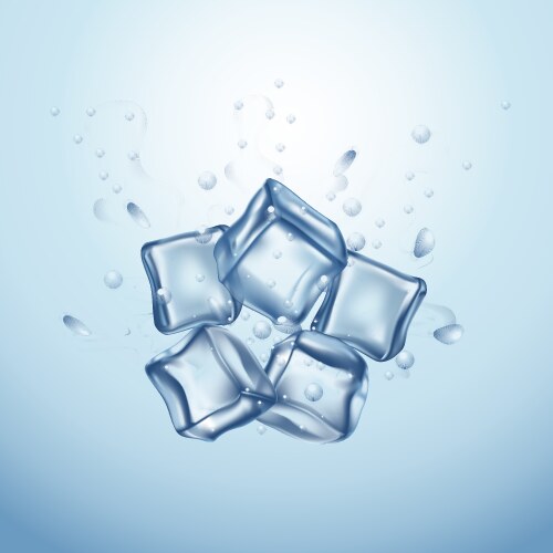 Splashing ice cubes Royalty Free Vector Image - VectorStock