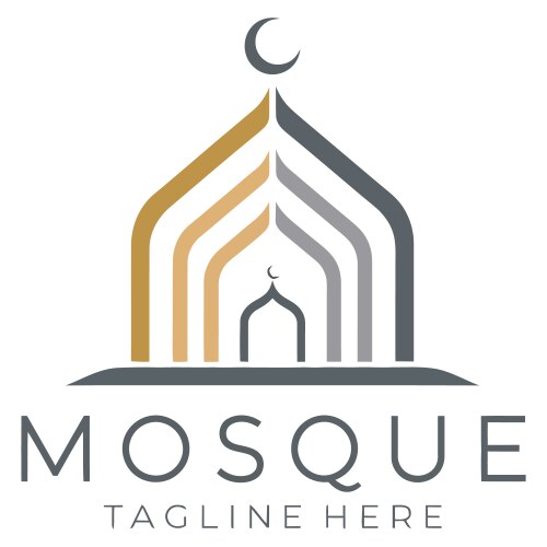 Linear mosque logo Royalty Free Vector Image - VectorStock