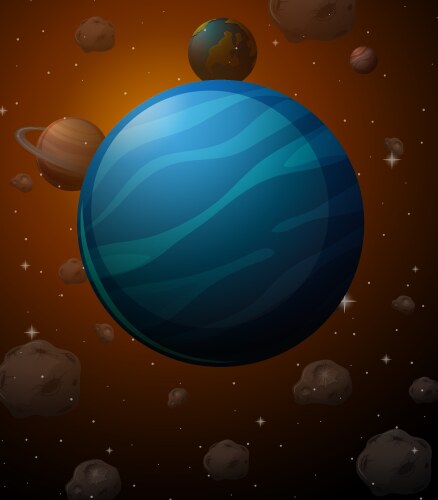 Neptune planet 3d high Royalty Free Vector Image