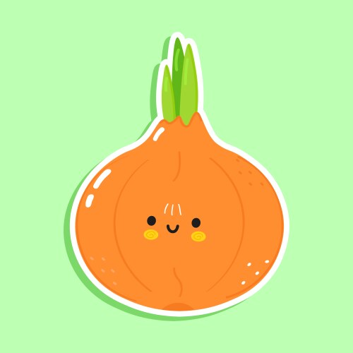 Sticker onion character hand drawn cartoon Vector Image