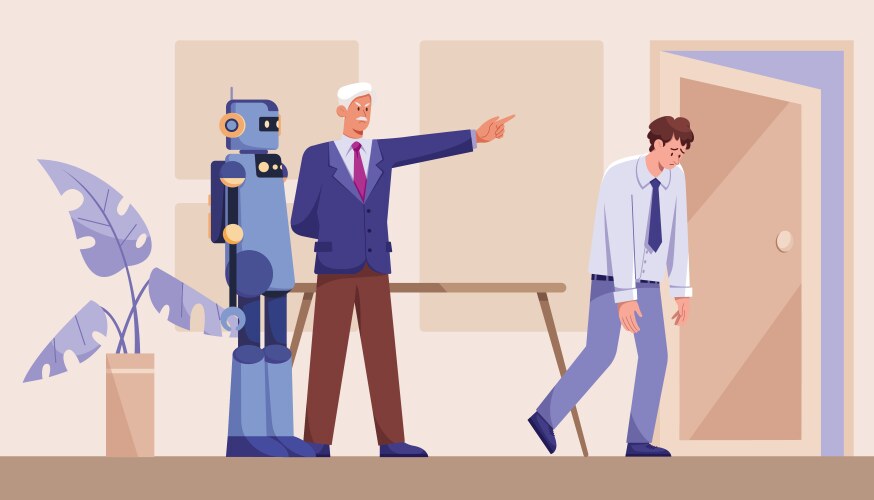Replacing employees on artificial intelligence Vector Image