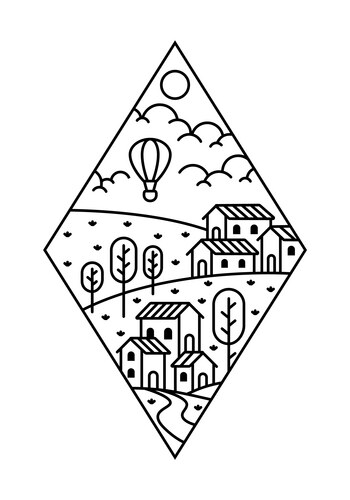 Line art landscapes nature terrain traveling Vector Image