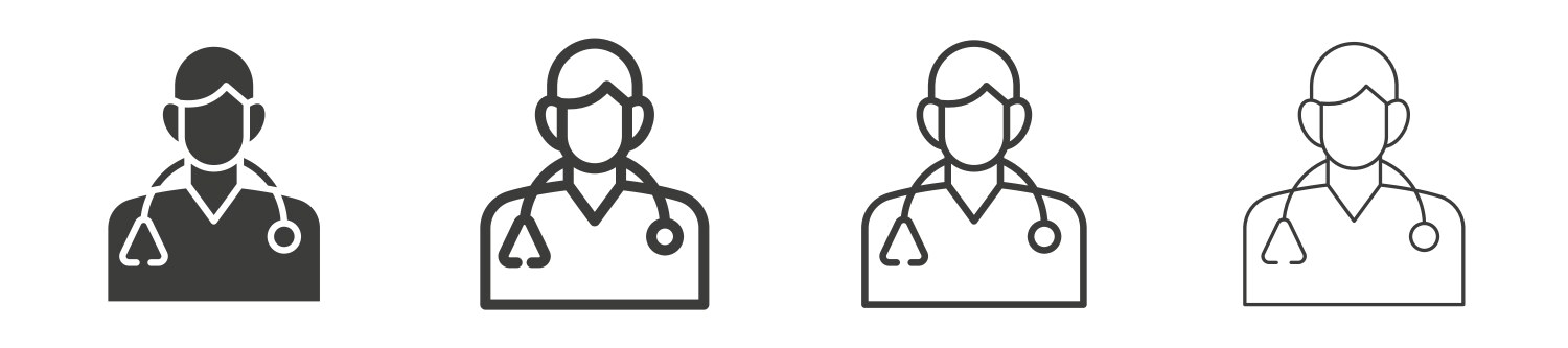 Doctor icon set hospital professional male Vector Image