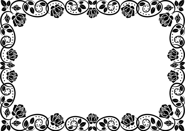 Floral Rose Frame Royalty Free Vector Image - VectorStock