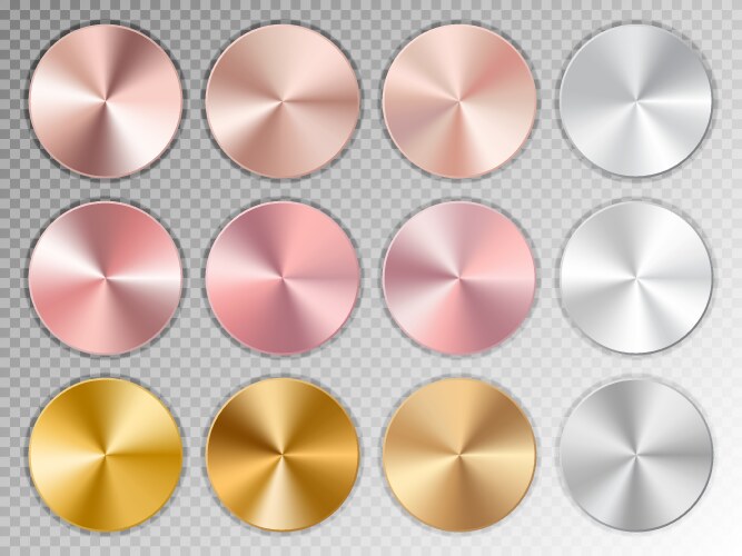 Bronze roze gold gradients set in hexagons big Vector Image