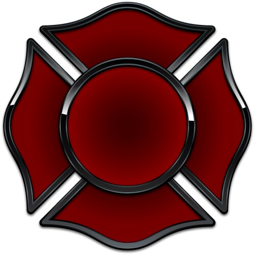 Fire rescue logo base gold with dark blue trim Vector Image