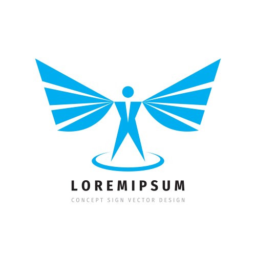 Man with wings concept logo design flying human Vector Image