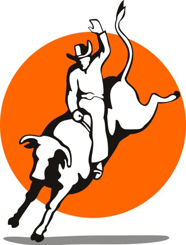Rodeo cowboy texas longhorn bull Royalty Free Vector Image