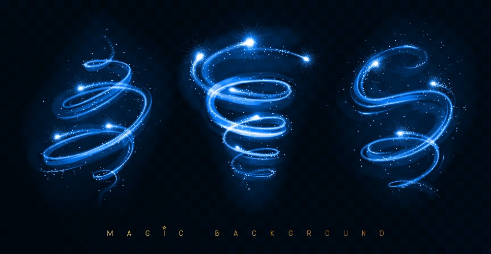 Magic blue glittering shiny trail Royalty Free Vector Image