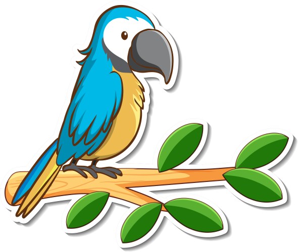 Cartoon a happy pointing parrot bird Royalty Free Vector