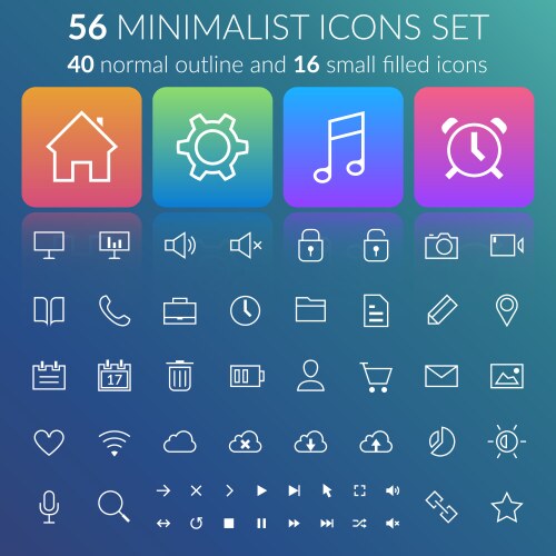 Work folder icons set simple style Royalty Free Vector Image