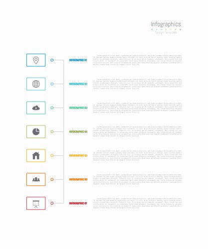 Infographic 7 options design elements Royalty Free Vector