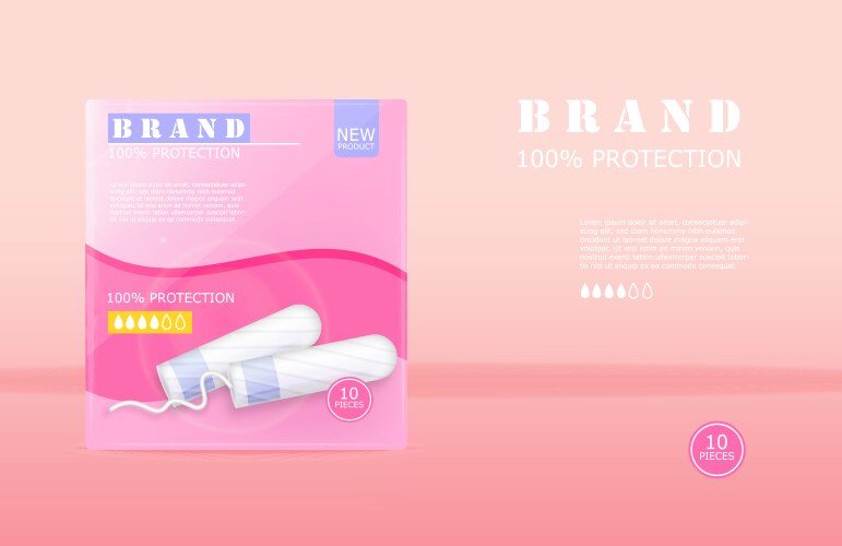 Sanitary napkin packaging box mockup set Vector Image